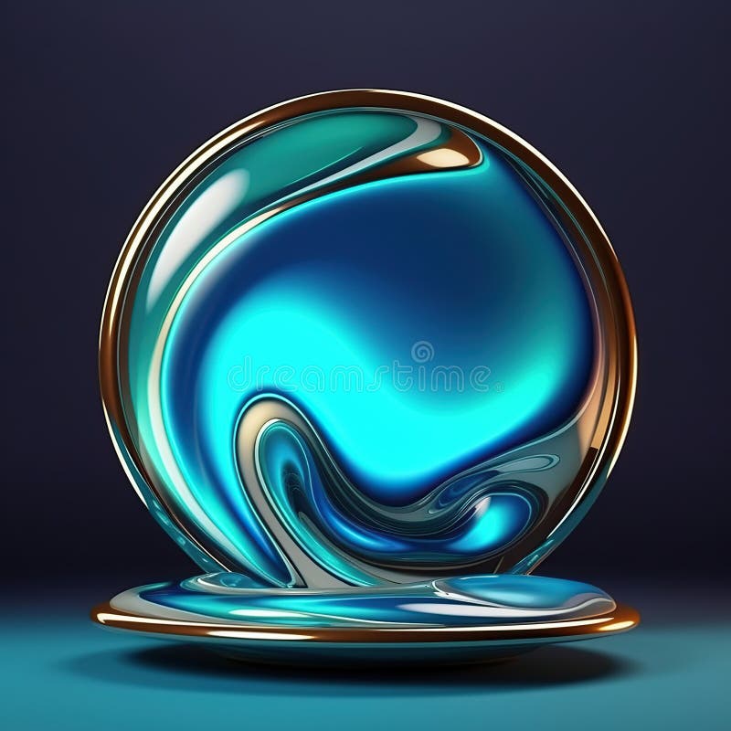 Abstract Spherical Glass Orb, Modern 3d Wallpaper Stock Illustration ...