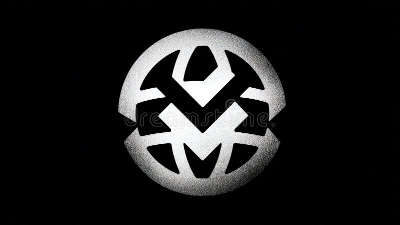 Abstract Spherical Logo Design, Black Background Stock Illustration ...