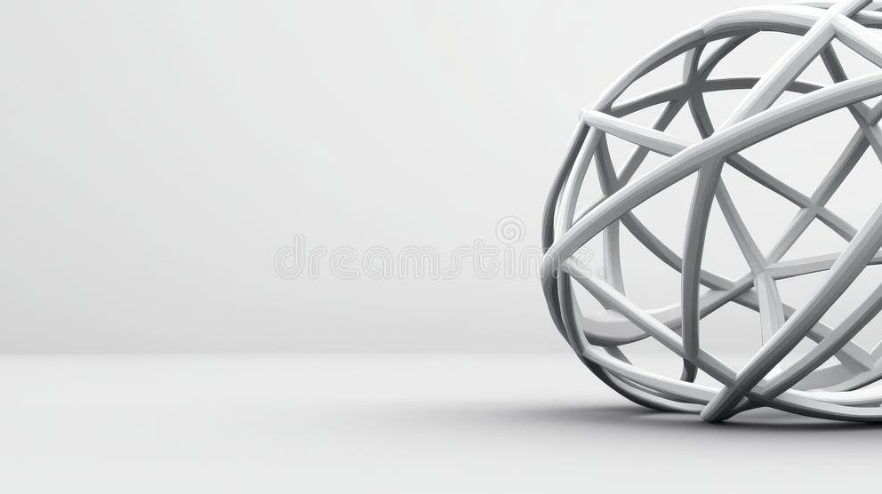 Abstract Spherical Mesh Structure a 3D Image of a Sphere Constructed ...