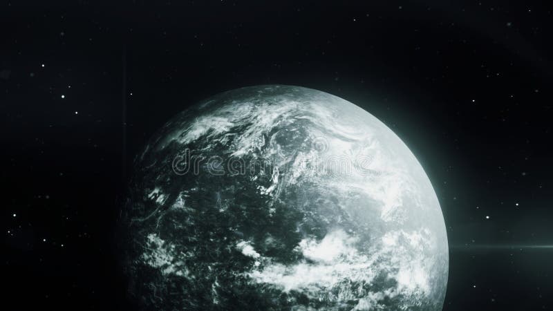 Abstract Spherical Space Body Rotating in Front of Stars. Motion ...