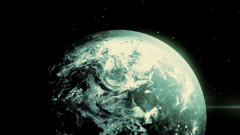 Abstract Spherical Space Body Rotating in Front of Stars. Motion ...