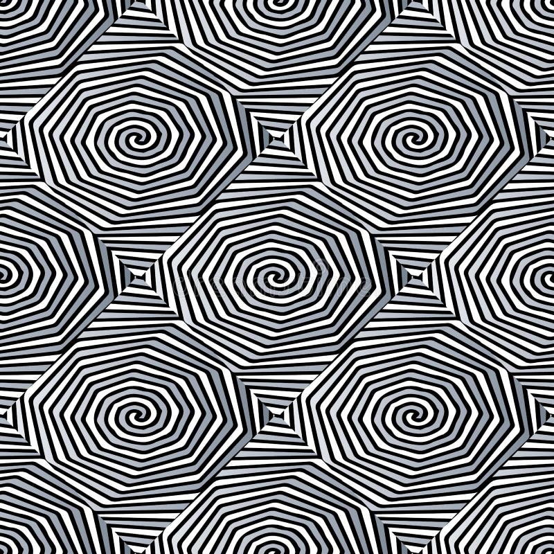 Abstract Spider Web Spiral Vector Seamless Pattern. Stock Vector ...