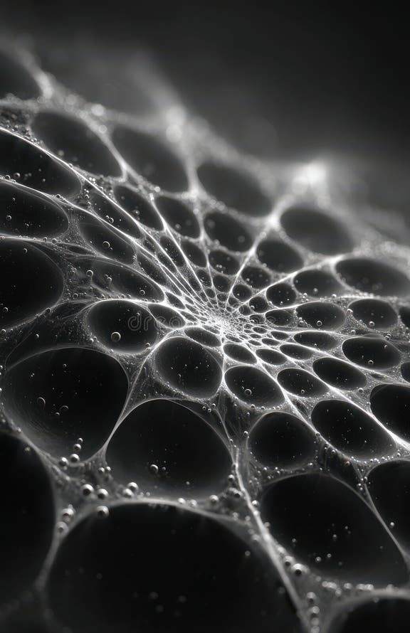 Abstract Spiderweb Spinning in a Dark Void Creating Intricate Patterns ...