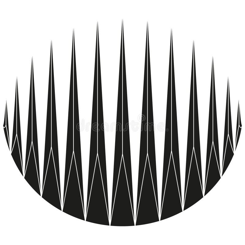 Abstract Spiked Shape. Symmetrical Geometric Pattern. Black and White ...