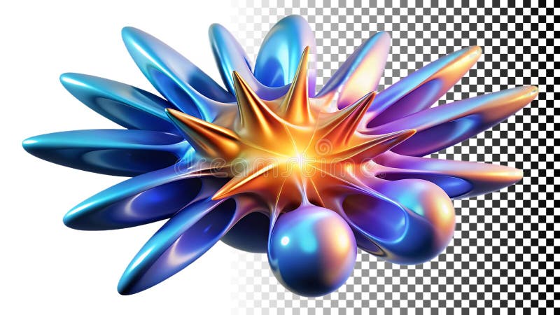 Abstract Spiky Blue Explosion Shape, Representing Impact or Complex ...