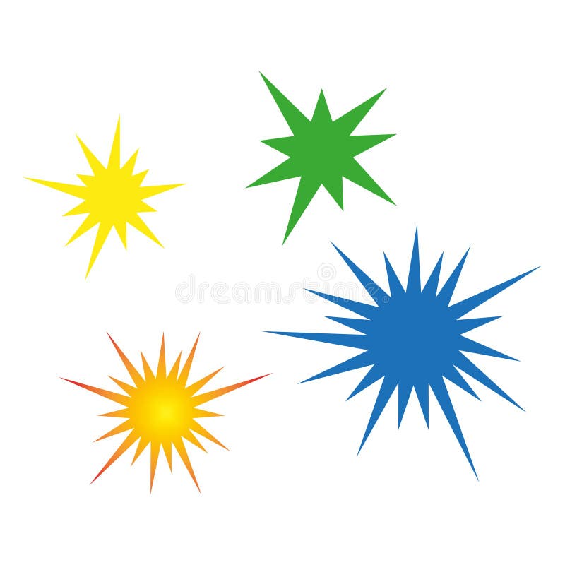 Abstract Spiky Shape Set. Vector Illustration. EPS 10 Stock Vector ...