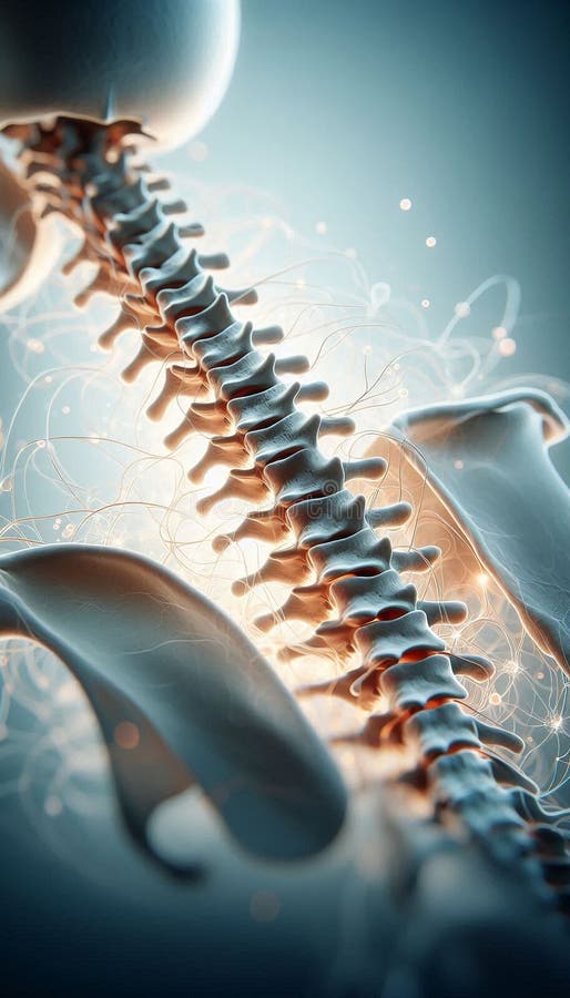 Abstract Spinal Cord Illustration in Dynamic Light Stock Illustration ...