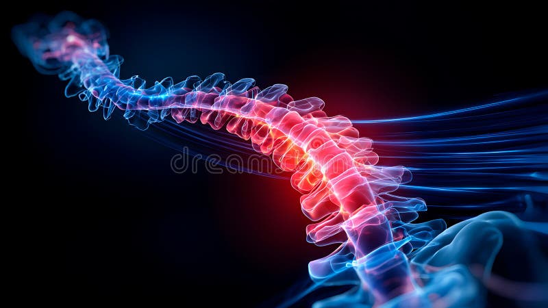 Abstract Spinal Cord Illustration Highlighting the Spine, Nerves, and ...