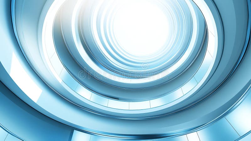 Abstract Spiral Architectural Design with Light Source at the Center ...