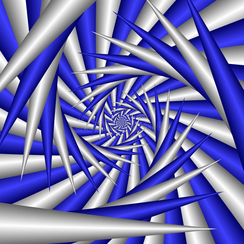 Abstract Spiral in Blue and Silver Stock Illustration - Illustration of ...