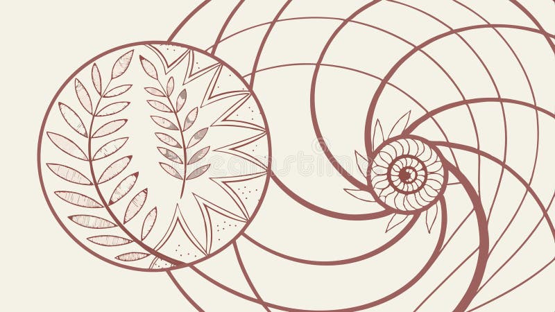 Abstract Spiral Branch Design with Leaves and Curls Vector Design ...