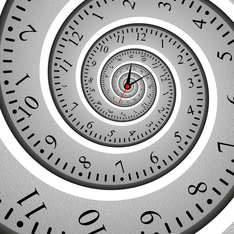 Abstract Spiral Clock Fractal Effect, Twisted Dial Stock Illustration ...