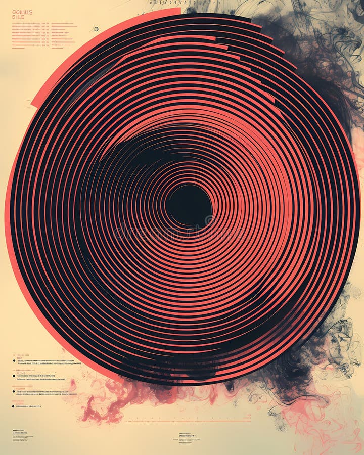 Abstract Spiral Data Visualization Animation Gif in Red and Black with ...
