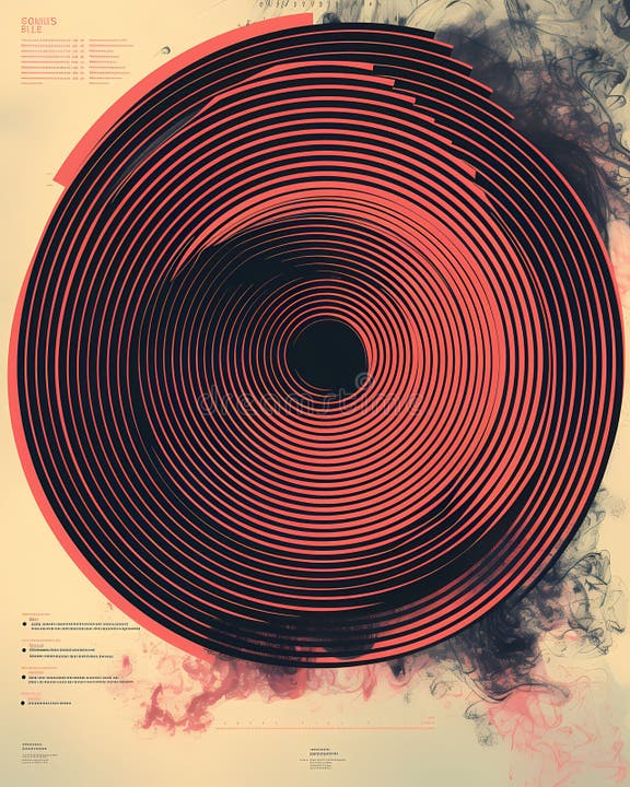 Abstract Spiral Data Visualization Animation Gif in Red and Black with ...
