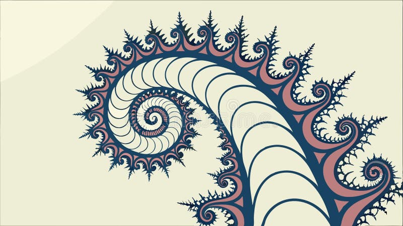 Abstract Spiral Design Element Resembling a Stylized Fern or Plant Form ...