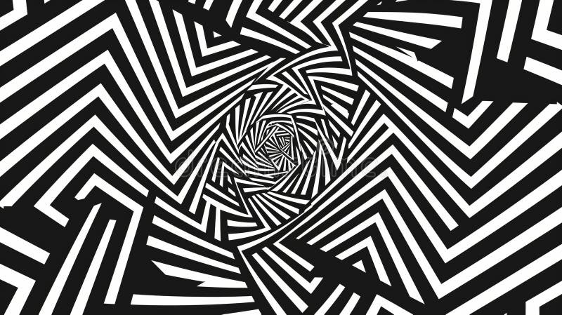 Abstract Spiral Design Featuring Striking Black and White Zigzag ...