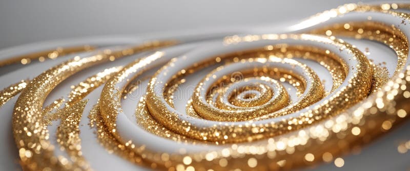 Abstract Spiral Design with Gold Glitter Effect Stock Image - Image of ...