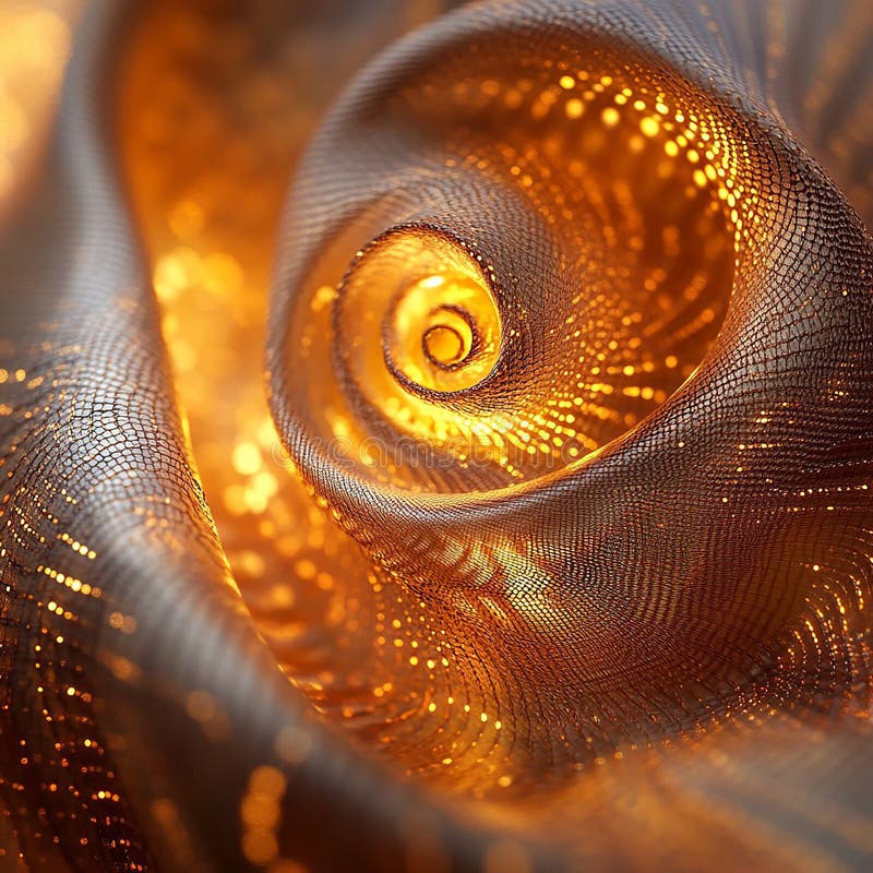 Abstract Spiral Design with Golden Lights and Textures. Stock Photo ...