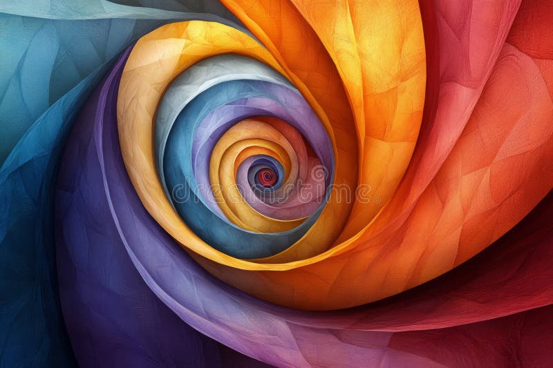 Abstract Spiral Design with Vibrant Colors Creating a Captivating ...
