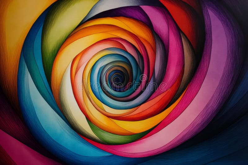 Abstract Spiral Design with Vibrant Colors Stock Illustration ...