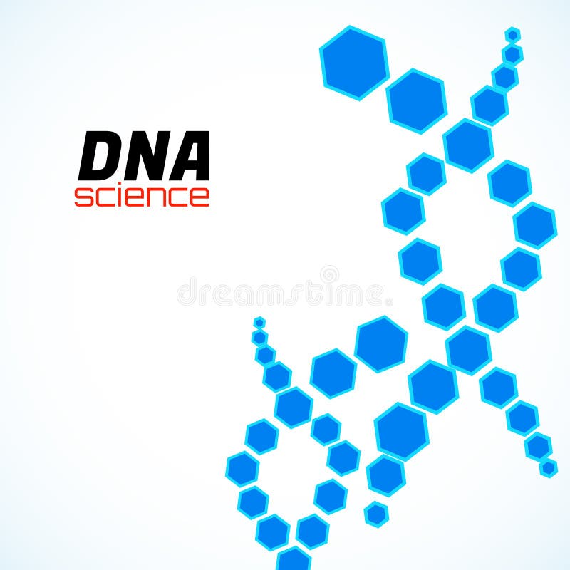 Abstract Spiral of DNA, Hexagon Elements. Isolated on White Background ...