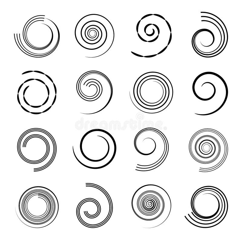 Set of spiral elements stock vector. Illustration of graphic - 76281501