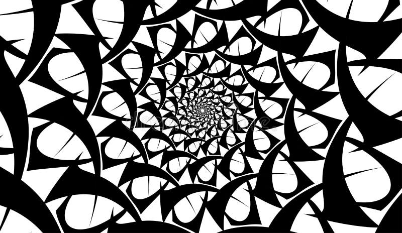 Abstract Spiral Figure Rotation. Background Black on White Stock ...