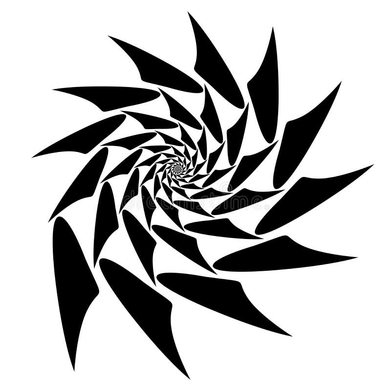 Abstract Spiral Figure Rotation. Background Black on White Stock ...