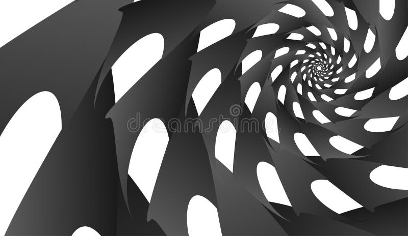 Abstract Spiral Figure Rotation. Background Black on White Stock ...