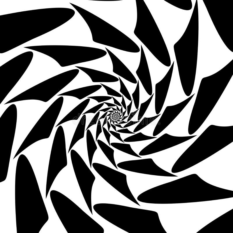 Abstract Spiral Figure Rotation. Square Background Black on White Stock ...