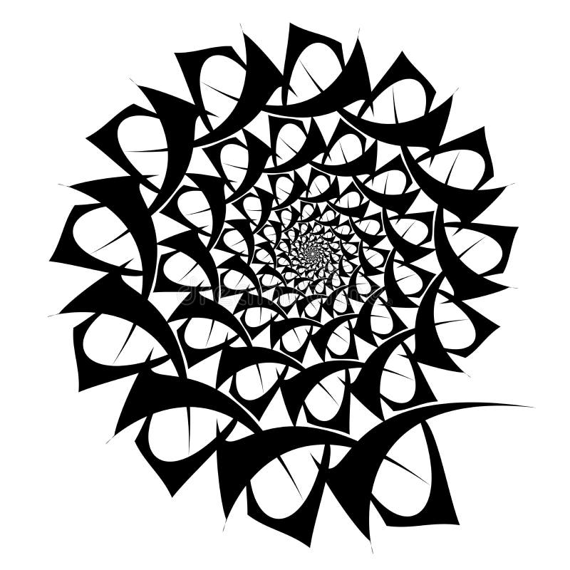 Abstract Spiral Figure Rotation. Square Background Black on White Stock ...