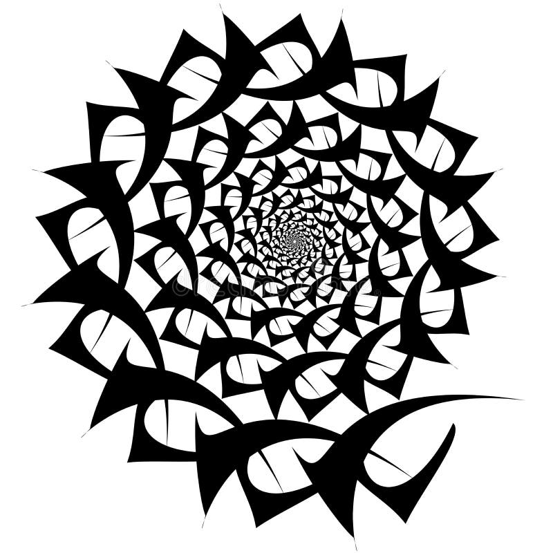 Abstract Spiral Figure Rotation. Square Background Black on White Stock ...