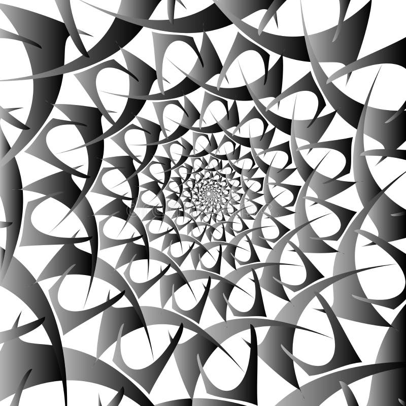 Abstract Spiral Figure Rotation. Square Background Black on White Stock ...