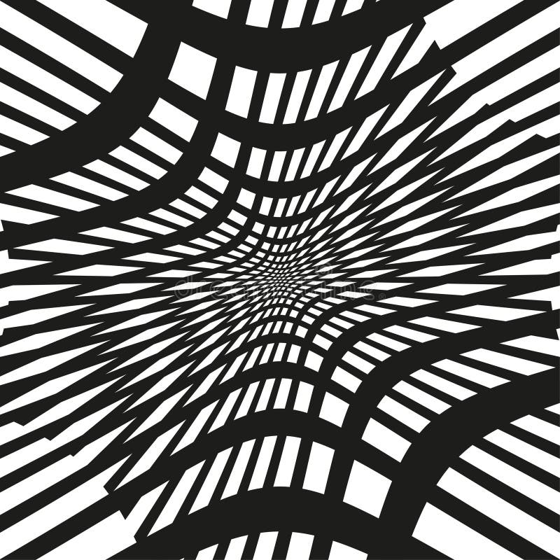 Abstract Spiral Funnel. Black White Illustration. Optical Illusion ...