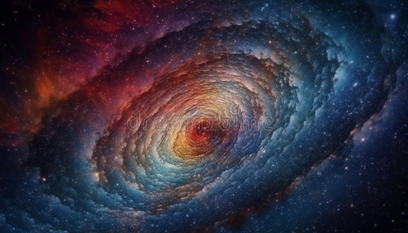 Abstract Spiral Galaxy in Deep Space, Glowing with Starlight Generated ...