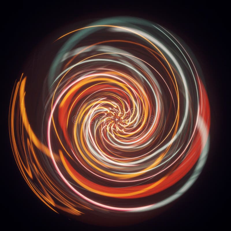 Abstract Spiral of Glowing Orange and White Light Stock Illustration ...