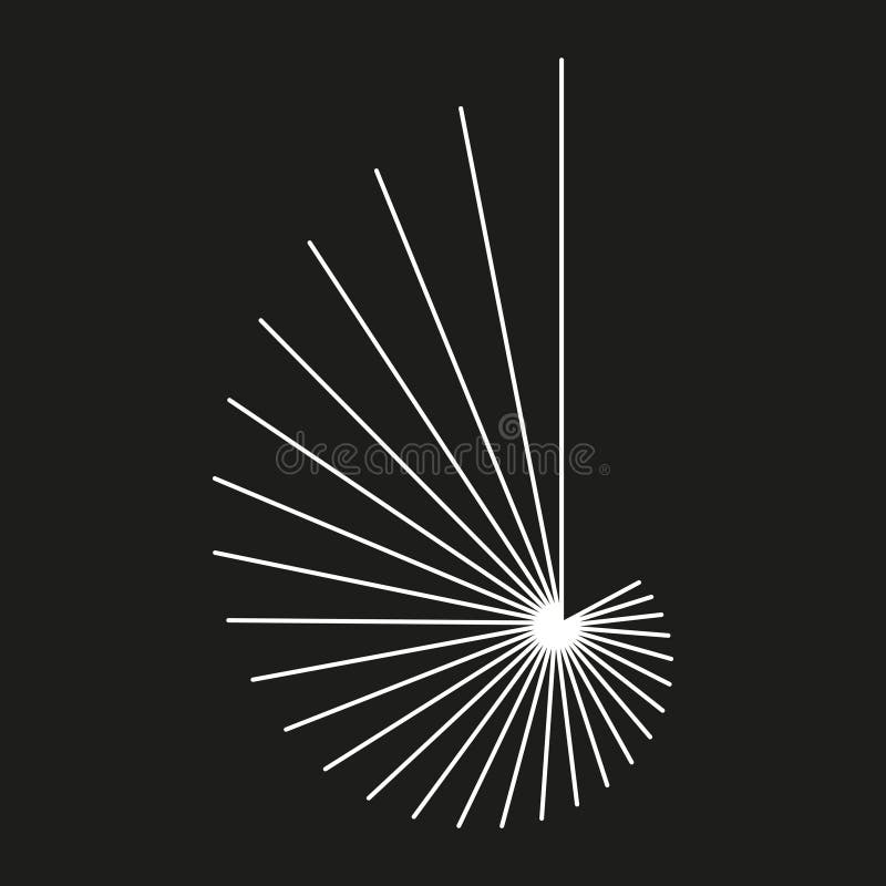 Abstract Spiral Icon. Radiating Line Pattern. Black Vector Art. Dynamic ...
