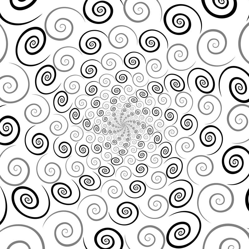 Spiral Lines Monochrome Seamless Pattern Stock Vector - Illustration of ...