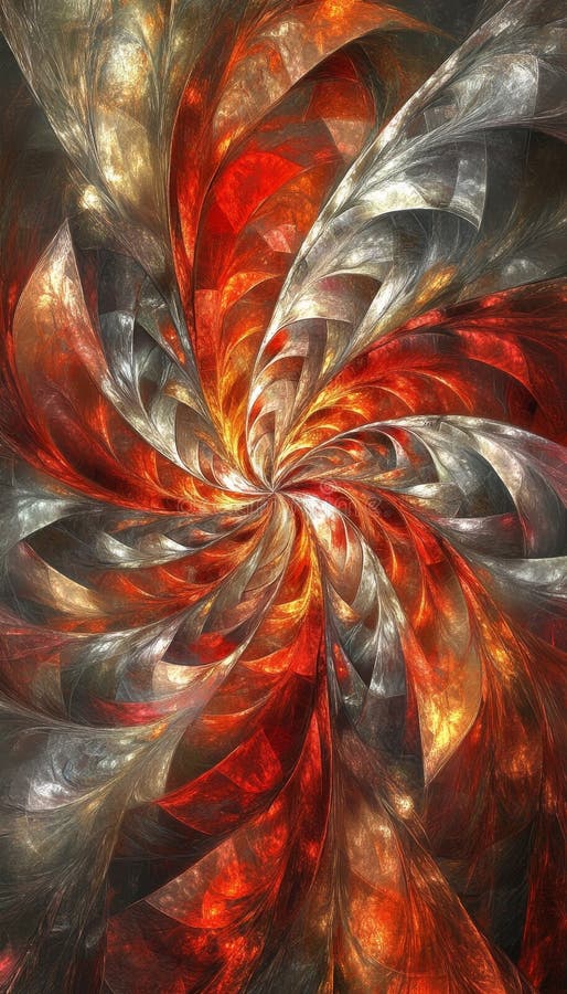 Abstract Spiral of Metallic Red and Gold a Captivating Blend of Texture ...