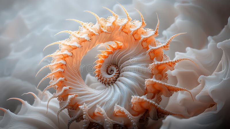Abstract Spiral Nautilus Shell, 3d Render - Abstract Art Stock ...