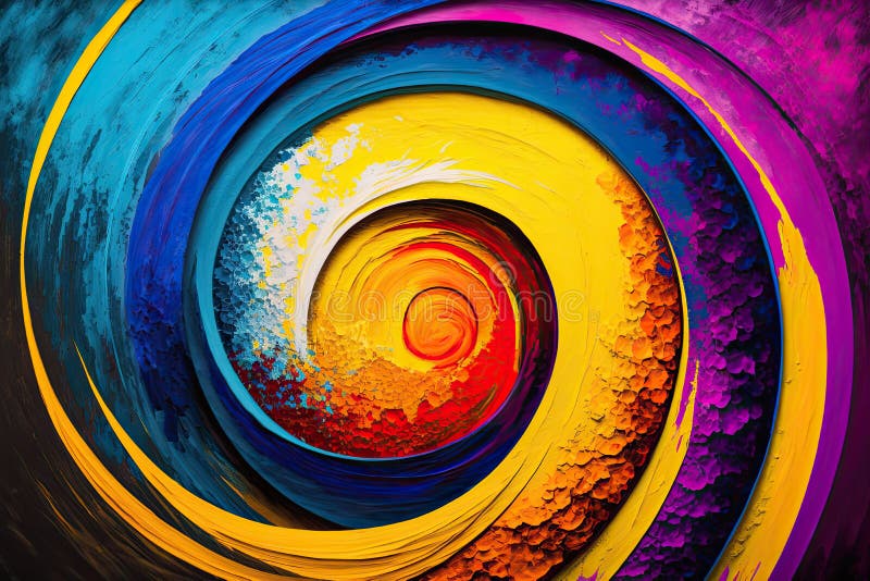 Abstract Spiral Oil Painting Made with Generative AI. Stock ...
