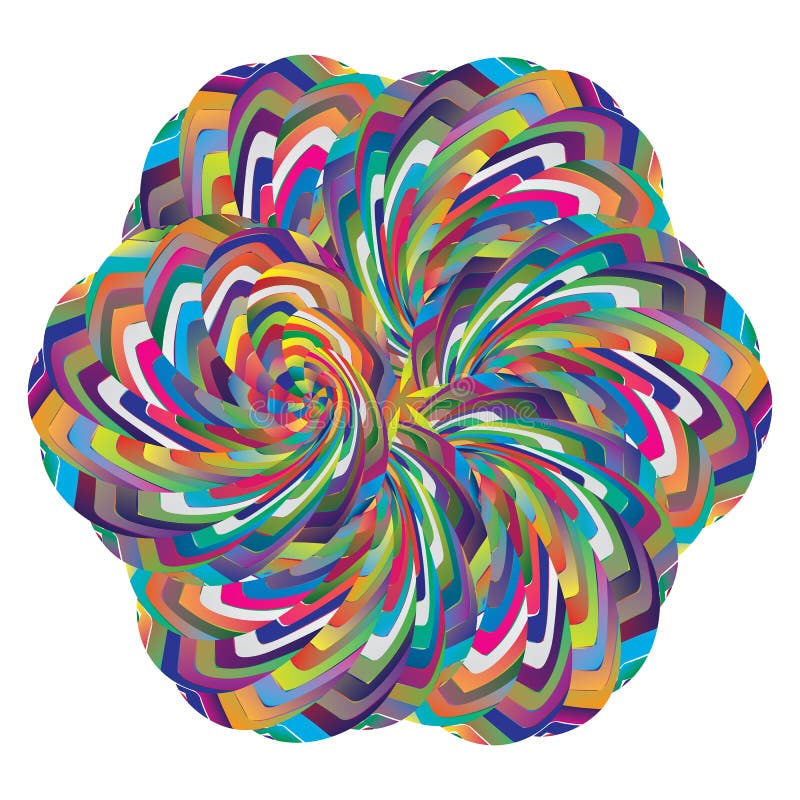 Abstract Spiral Paint Design Element with Stripes Stock Vector ...