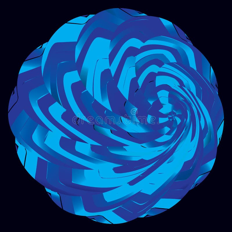 Abstract Spiral Paint Design Element with Stripes Stock Vector ...