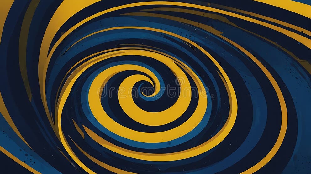 Abstract Spiral Pattern with Alternating Blue and Yellow Bands Creating ...