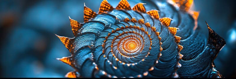 Abstract Spiral Pattern with Blue and Orange Tones Stock Illustration ...