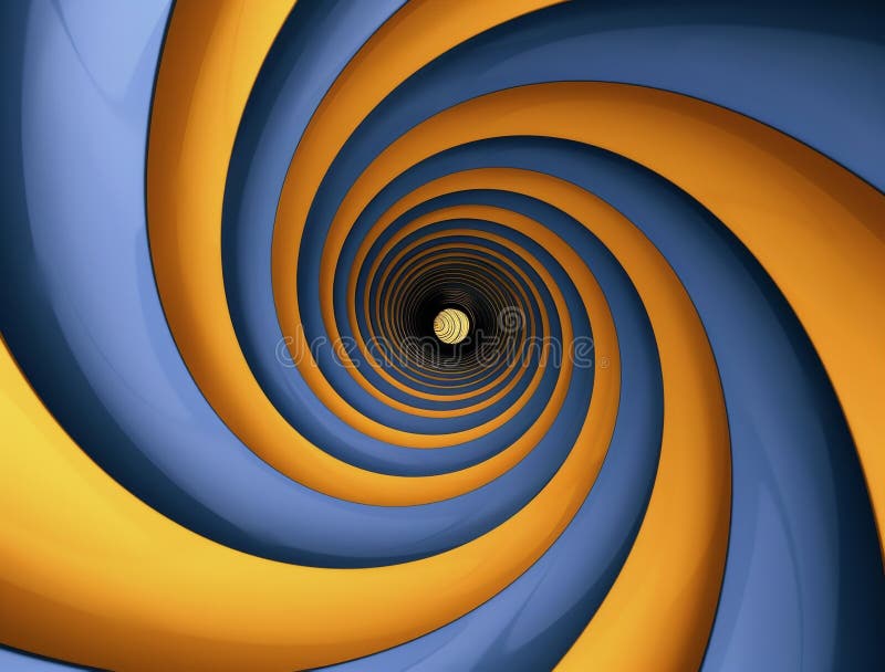 Abstract Spiral Pattern in Blue and Yellow Stock Photo - Image of ...