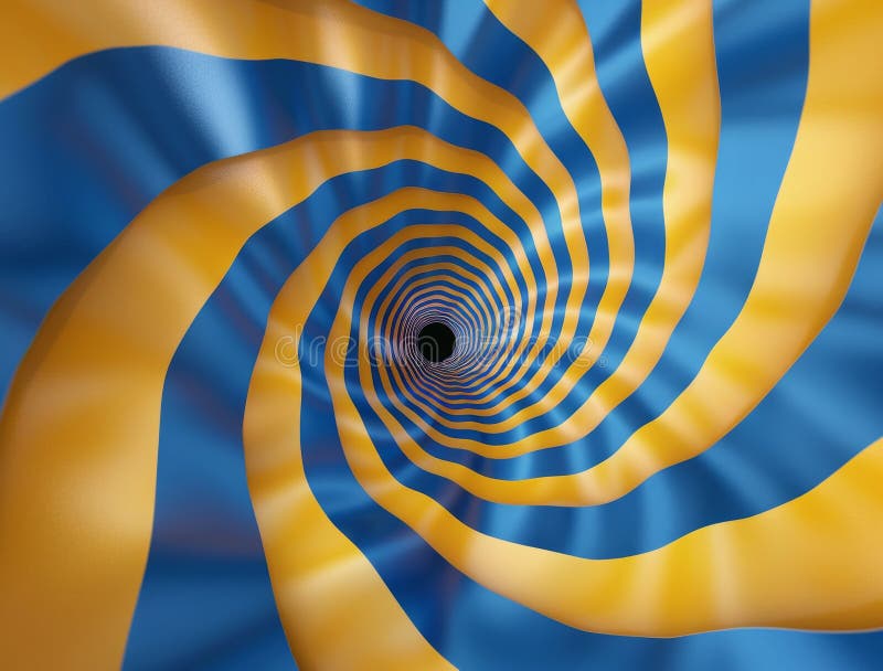 Abstract Spiral Pattern in Blue and Yellow Stock Photo - Image of ...