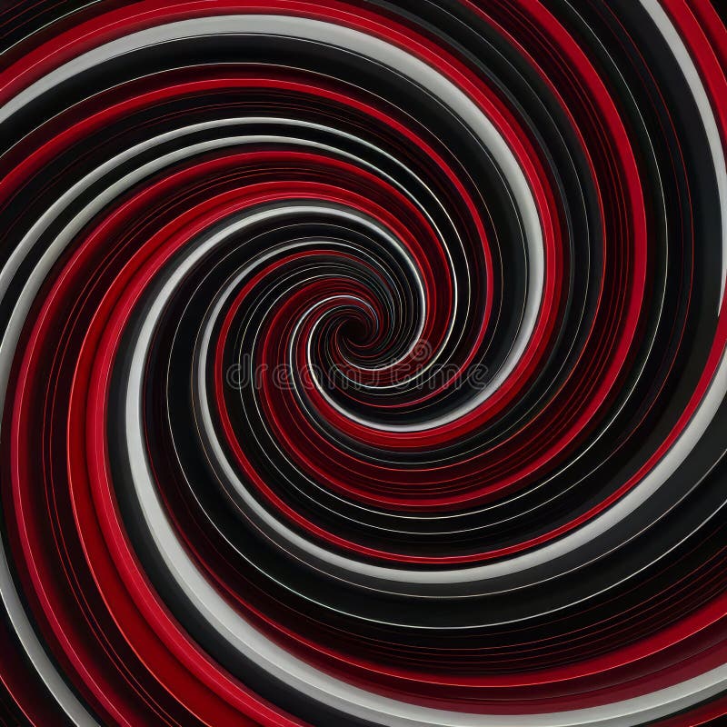 Abstract Swirling Pattern with Red White and Black Hypnotic Visual ...