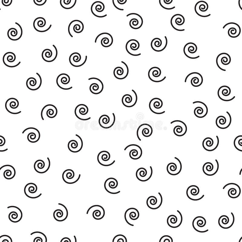 Abstract Spiral Pattern with Hand Drawn Spirals. Cute Vector Spiral ...