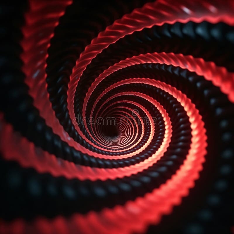 Abstract Spiral Pattern with Red and Black Tunnel Effect Stock ...